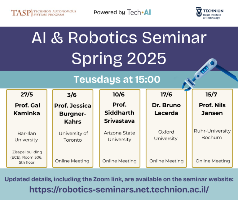 Tech.AI - Technion Artificial Intelligence Hub | AI & Robotics seminar