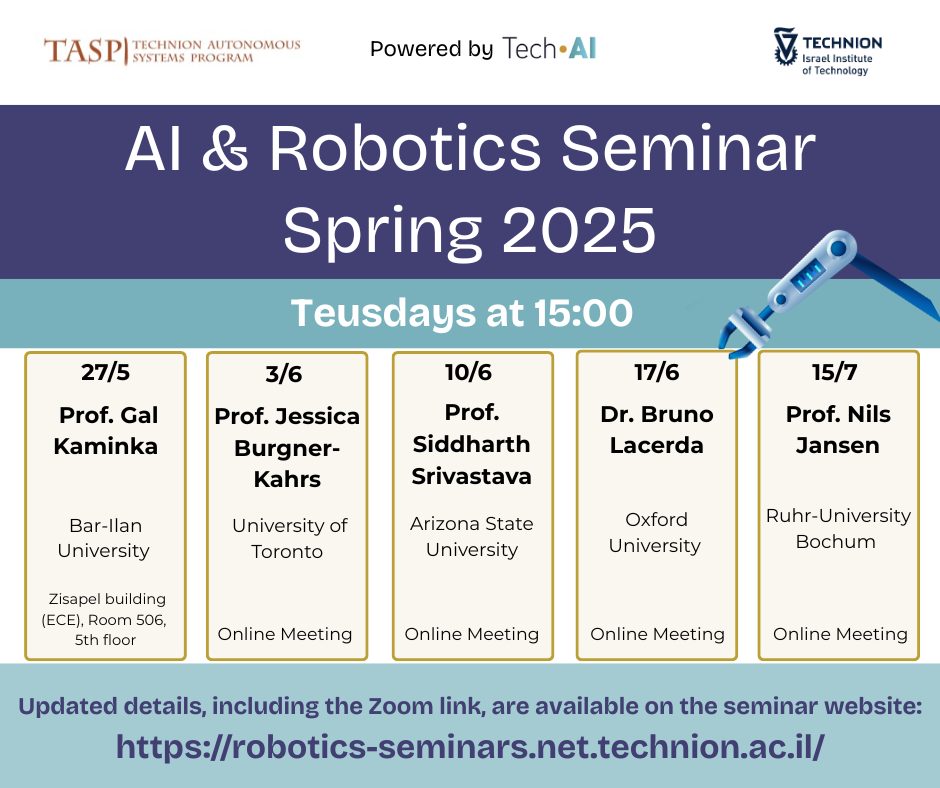 Tech.AI - Technion Artificial Intelligence Hub | AI & Robotics seminar